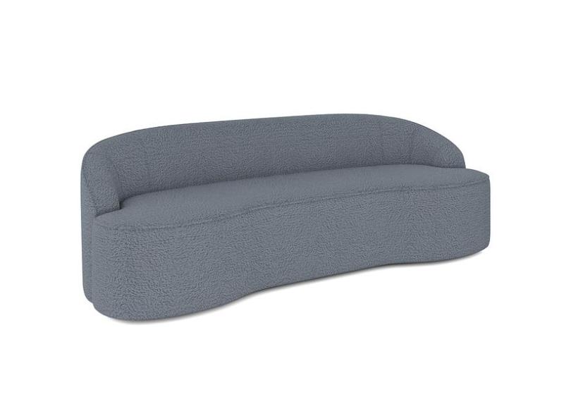 Sof 3 Lugares Curvo Sala De Estar Living L tus D02 Boucl Ci em Promoção ...