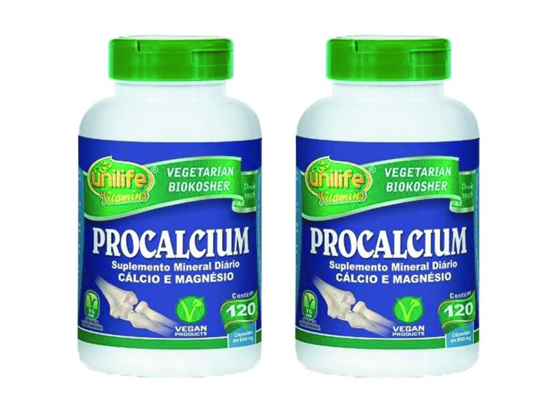 Procalcium (Cálcio e Magnésio) 2X120 Cápsulas Unilife com o Melhor ...
