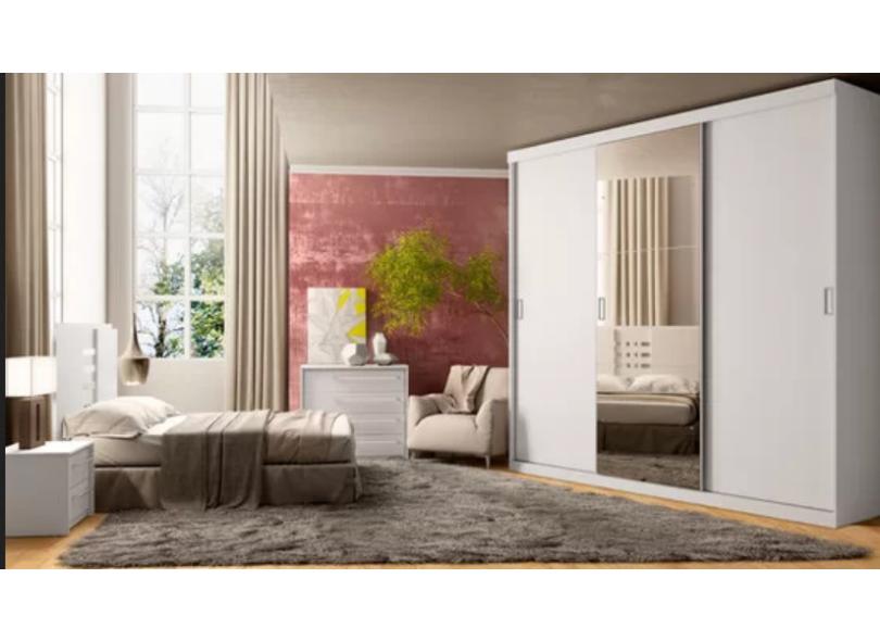 Guarda-Roupa Casal 3 Portas 4 Gavetas Prime Plus Glass THB Móveis com o ...