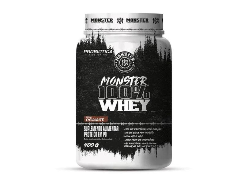 Monster 100% Whey 900g Probiótica Suplemento Alimentar Proteico Treino ...