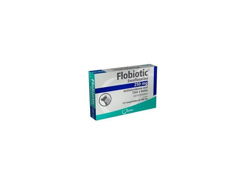 Flobiotic Antibiótico 250mg Para Cães e Gatos 10 Comprimidos com o ...