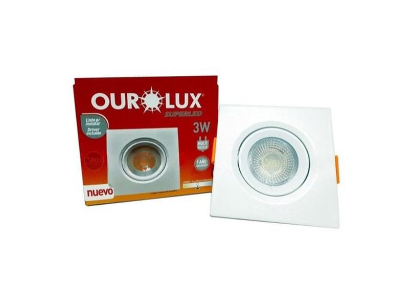 Spot Mini Quadrado Embutir Led 3w Neutro Marca Ourolux com o Melhor ...